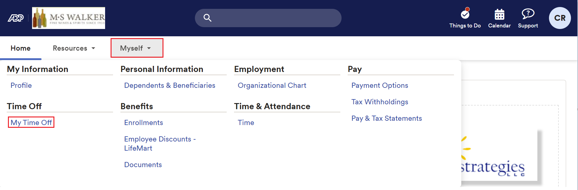 Requesting Paid Time Off on the ADP website – M.S. Walker Inc.